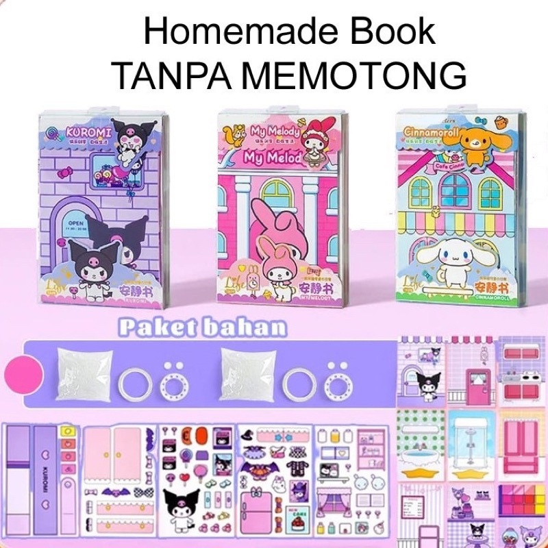Jual sqb045 Sanrio Quiet Book DIY Paper Doll Buku Mainan Melody Kuromi ...