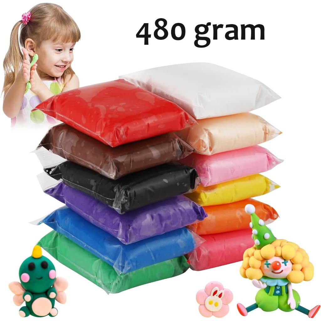 Jual V-TEC 480gram Super Light Clay 12 Warna + Clay Tools pembentuk ...