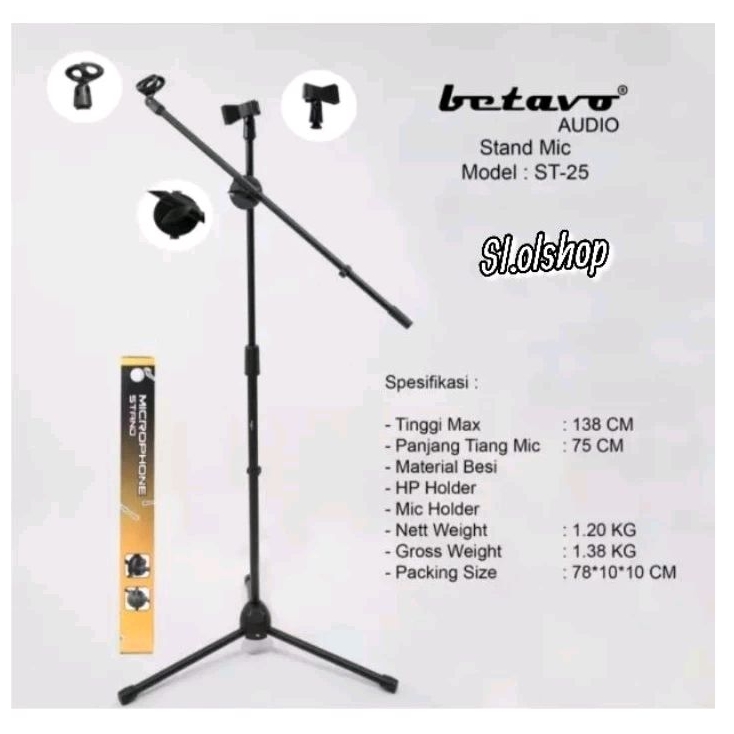 Jual Stand Mic Lantai BETAVO ST 25/Standing Microphone Betavo ST 25/Original | Shopee Indonesia