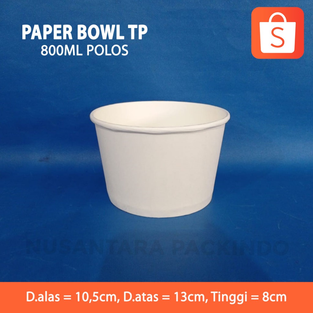Jual Paper Bowl Sjp 800 Ml Putih Polos (25 Pcs) | Shopee Indonesia