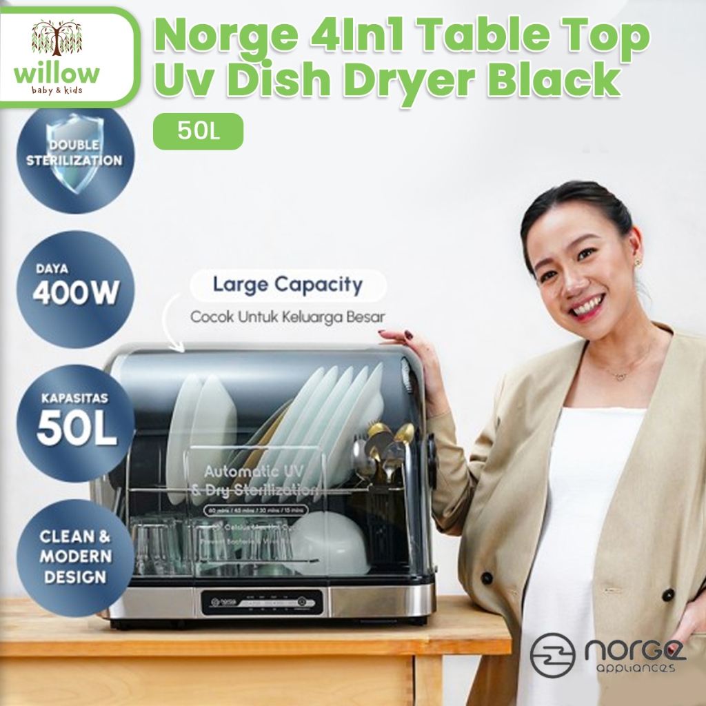Jual Alat Cuci Piring - Norge 4In1 Table Top Uv Dish Dryer 50L | Shopee ...