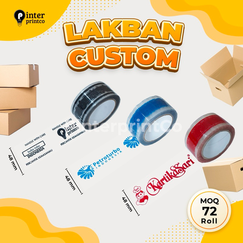Jual Custom Lakban Printing 1 Dus | 48mm x 80m x 45micron | Printing ...