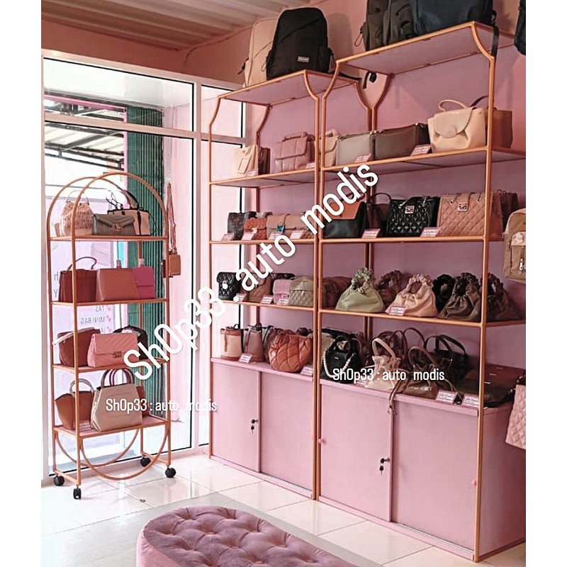 Jual RAK PINK BONGKAR PASANG LEMARI MERAH MUDA KABINET BESI MINIMALIS ...