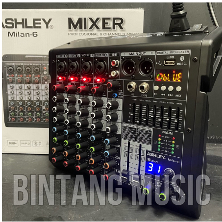 Jual mixer audio 6 channel ashley milan 6 original mixer ashley milan6 ...