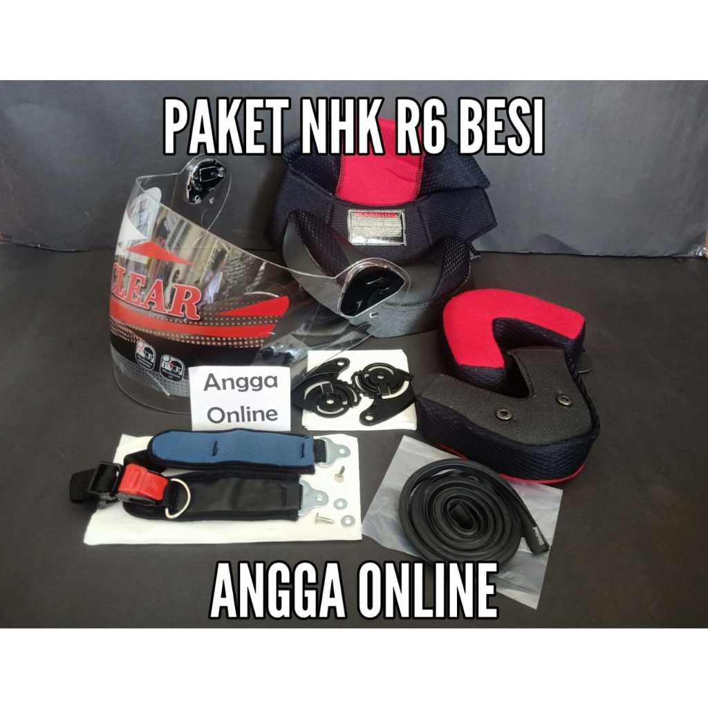 Jual PAKET NHK R6 Besi, Busa Helm NHK R 6 Kancing besi + Kaca Helm FREE Rachet NHK R6, NHK R 6 ...