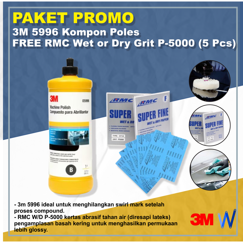 Jual PROMO Cairan Kompon Poles 3M 5996 Polishing Foam FREE Kertas ...