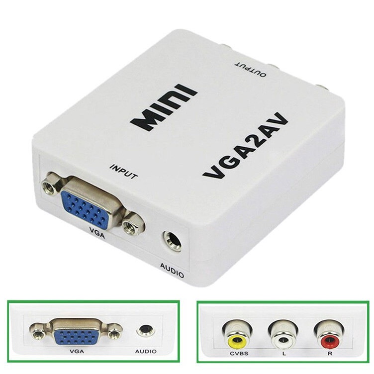 Jual KODE N36H VGA to RCA CONVERTER Converter VGA to AV VGA to AV Mini Converter | Shopee Indonesia