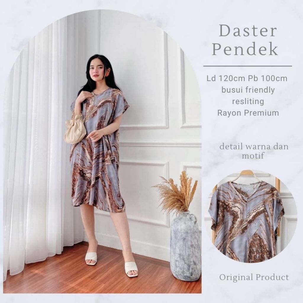 Jual Daster Rayon | Daster Motif Selutut Sleting Depan Busui Friendly ...