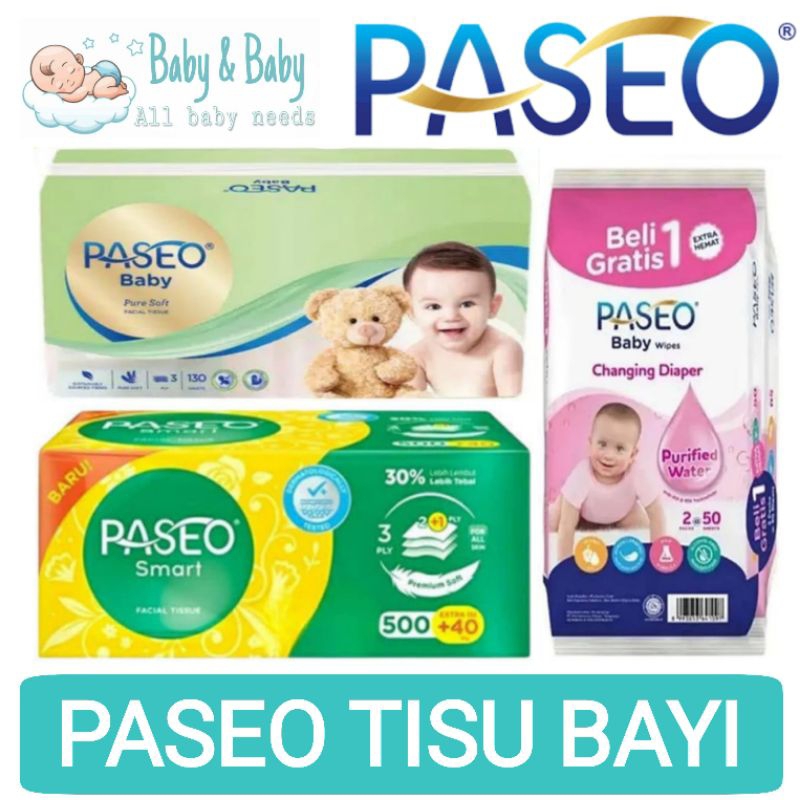 Jual PASEO Baby Tissue Bayi 50 sheet 130 sheet | PASEO Baby Wipes 50 ...
