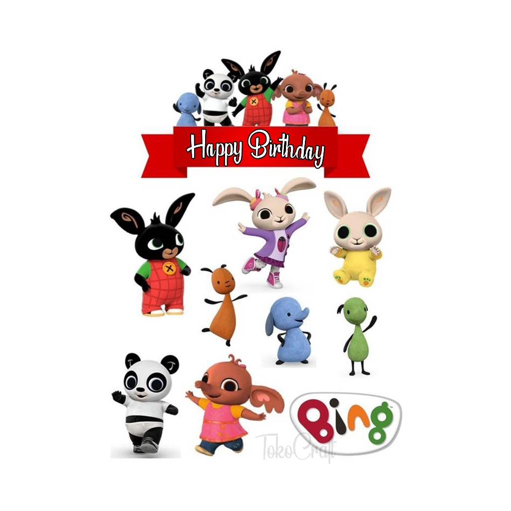 Jual TOPPER CAKE BING BUNNY HIASAN KUE ULANG TAHUN CUSTOM NAMA HAPPY ...