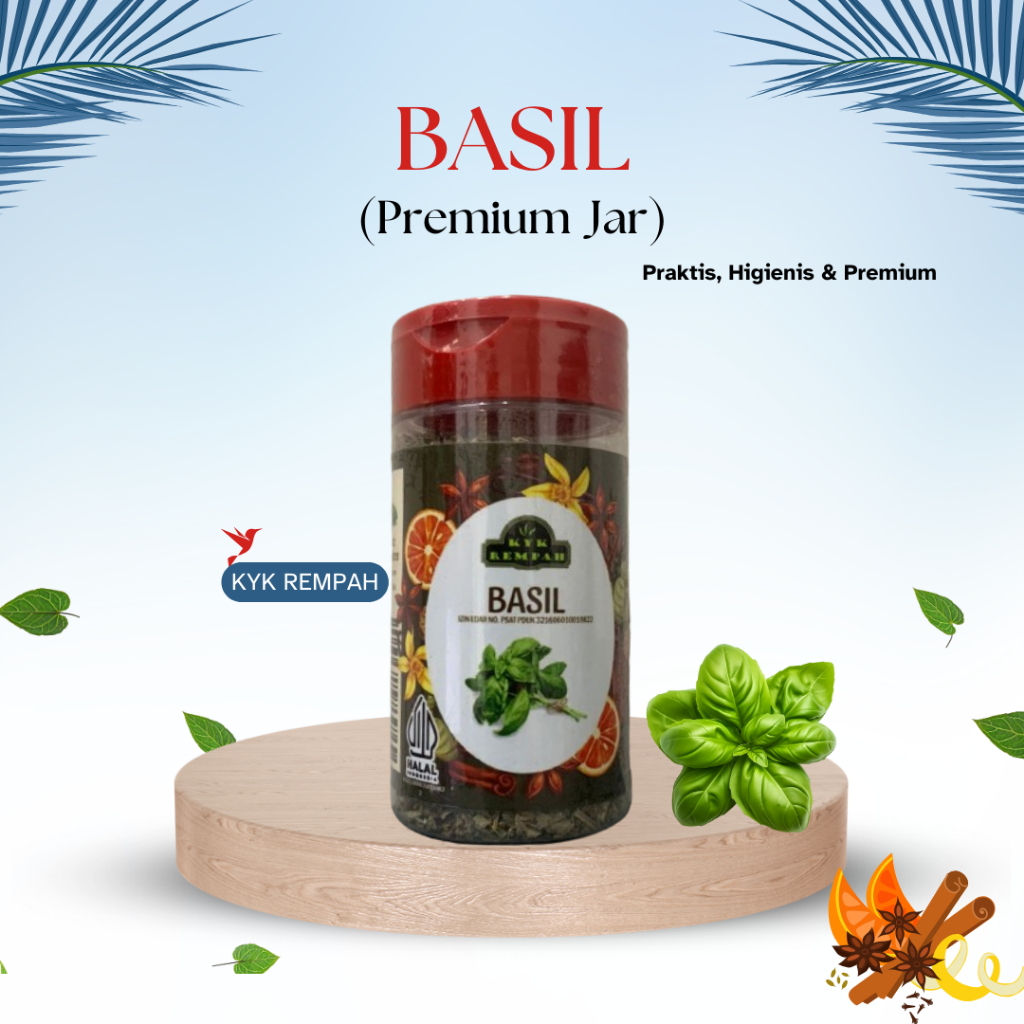 Jual Basil Premium JAR | Daun Basil Kering | Bumbu Dapur Praktis | KYK ...