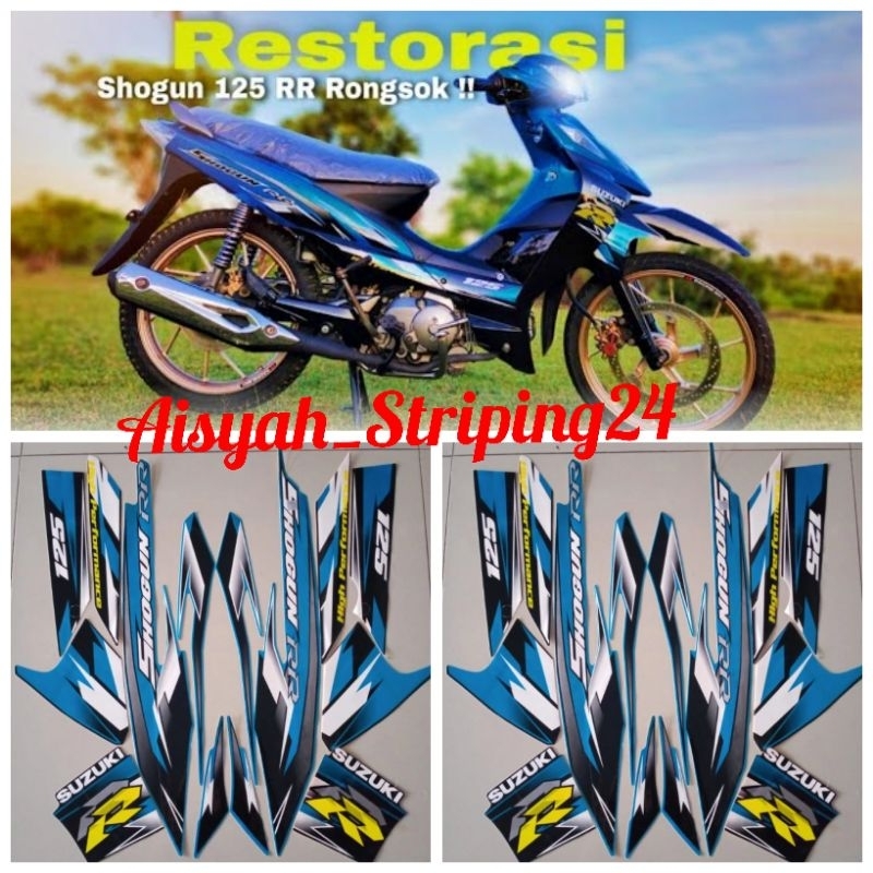 Jual STIKER STRIPING & LIS BODY SHOGUN RR 125 TAHUN 2008 BIRU | Shopee ...