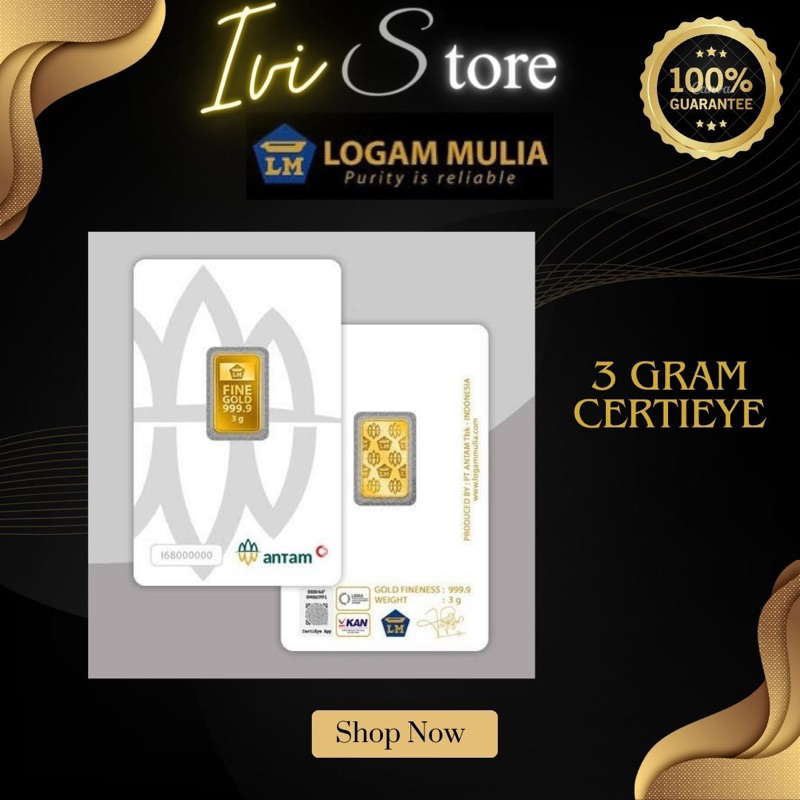 Jual LM EMAS ANTAM 3 GRAM CERTIEYE 2024 | Shopee Indonesia