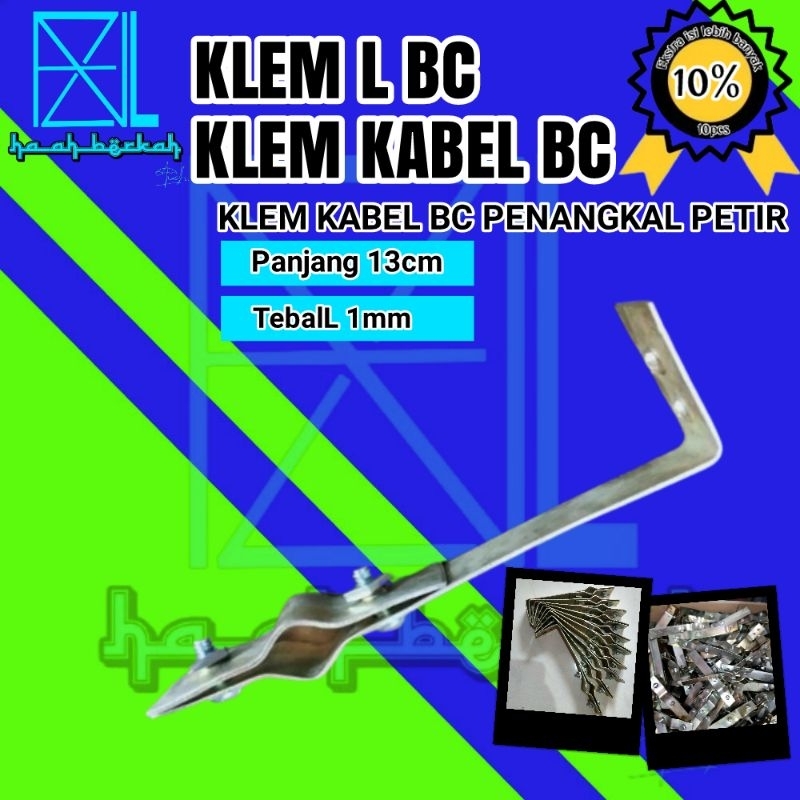 Jual Klem L BC 10pcs Klem kabel BC Penangkal Petir Klem Kabel Grounding ...