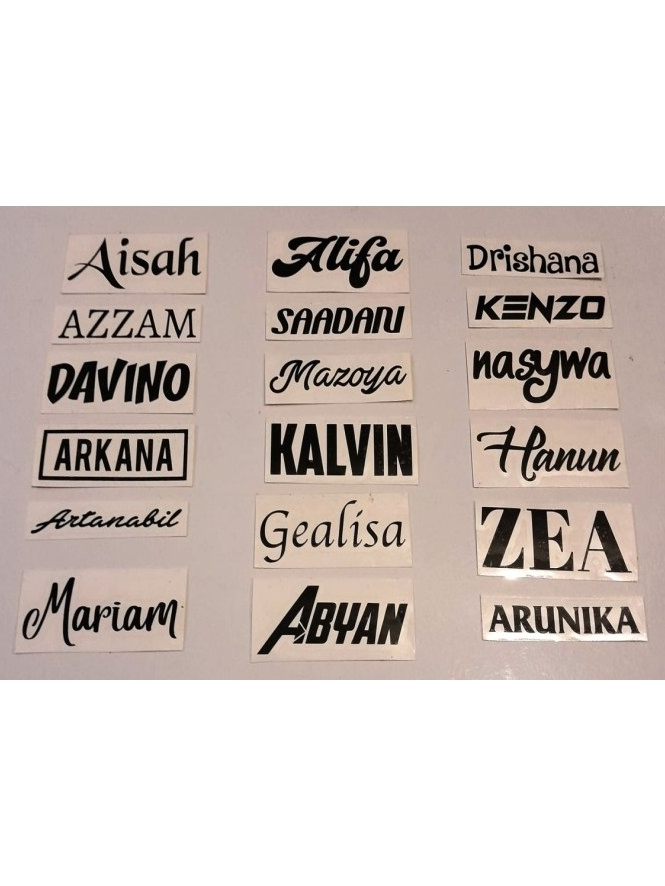 Jual STIKER CUTTING NAMA CUSTOM/STIKER NAMA VIRAL/STIKER TIMBUL ANTI ...