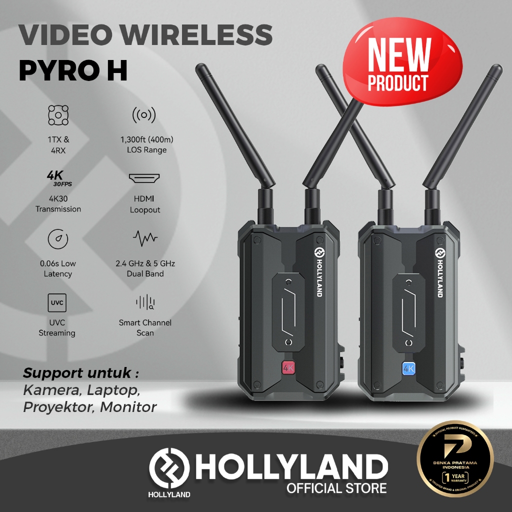 Jual Hollyland Pyro H Wireless Video 4K UHD 1300ft (400m) HDMI LoopOut | Shopee Indonesia