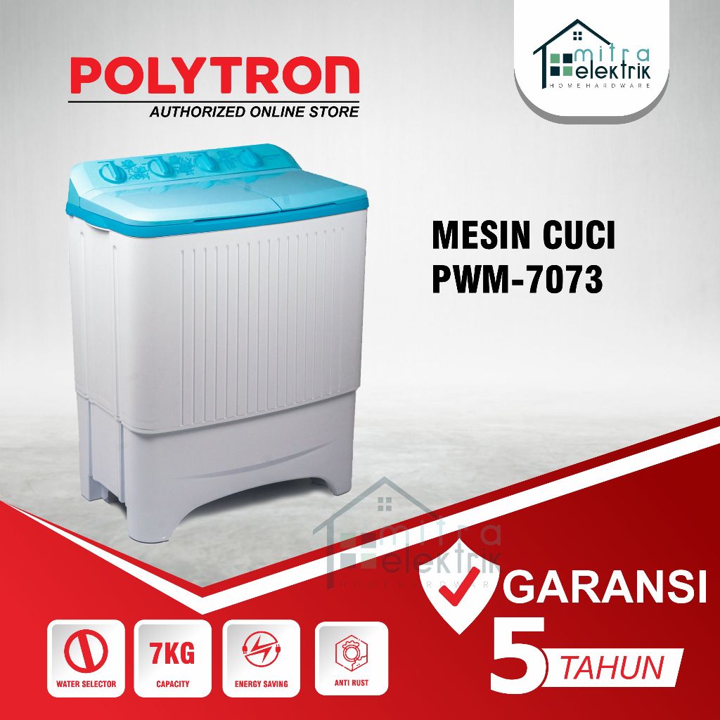 Jual Mesin Cuci Polytron PWM7073 7KG / 8073 8KG 2 Tabung NEW TYPE ...