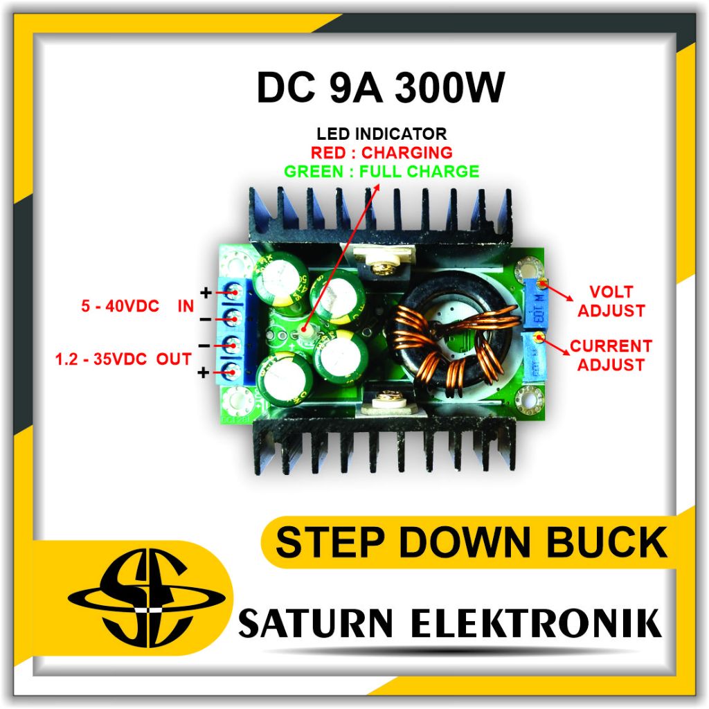 Jual Dc 9a 300w Step Down Buck Converter 5 40v To 1 2 35v Module Modul