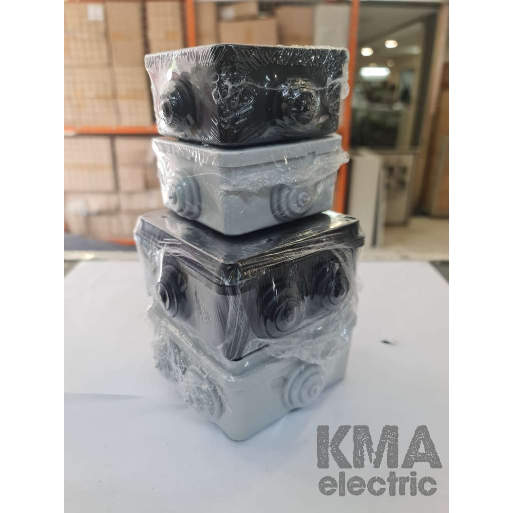 Jual junction box / duradus MG 100x100 6 lubang warna hitam dan abu-abu ...