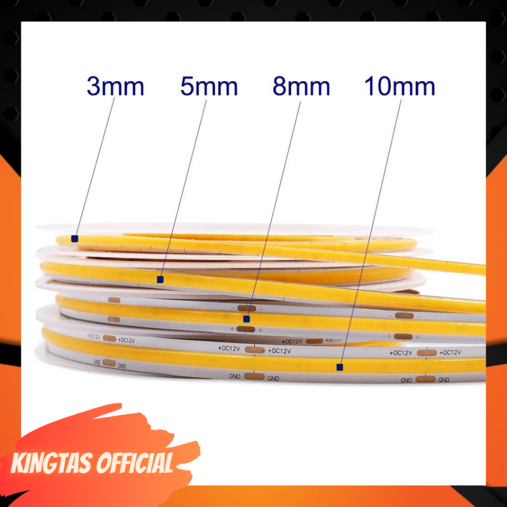 Jual Led Strip Tronlite 5mm COB 12V 320D 10W 3000k | Shopee Indonesia