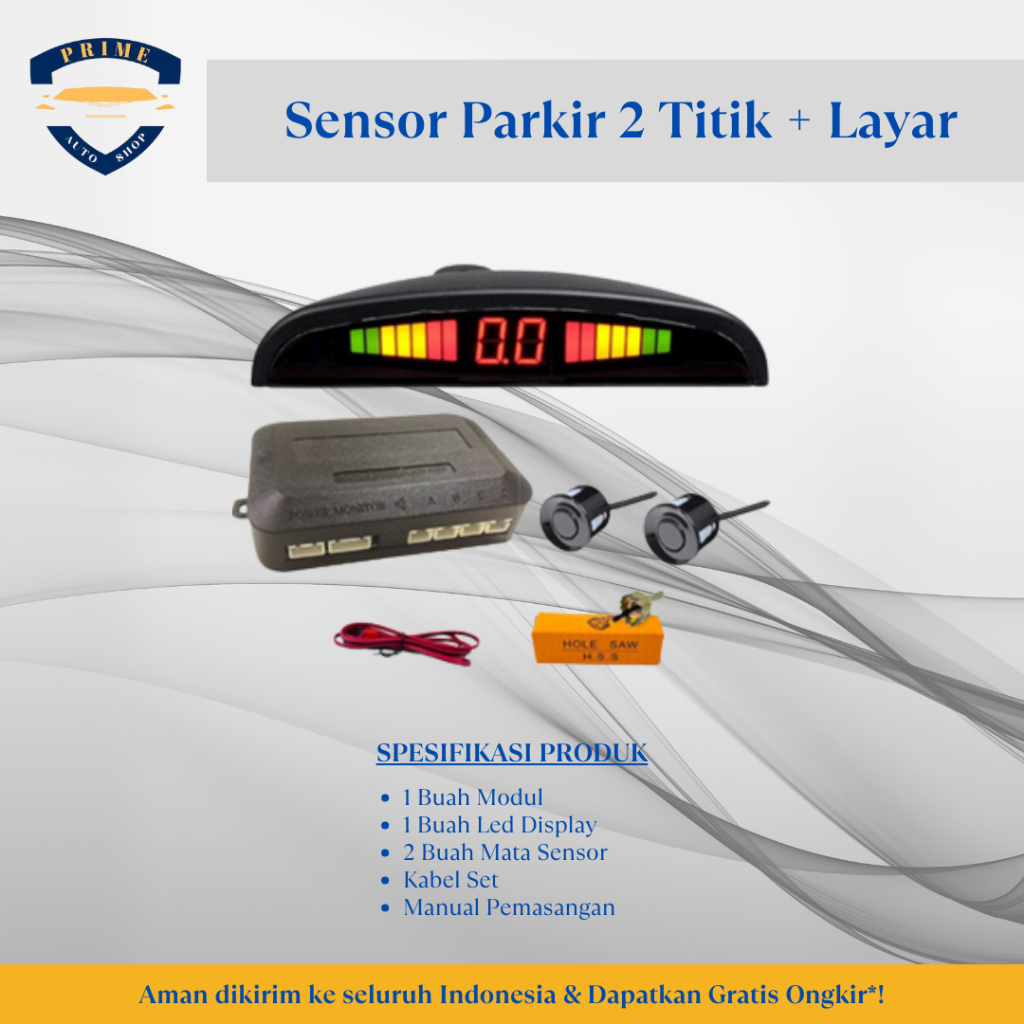Jual Sensor Parkir Mobil 2 Titik / Sensor Mundur Mobil 2 Titik + Layar ...