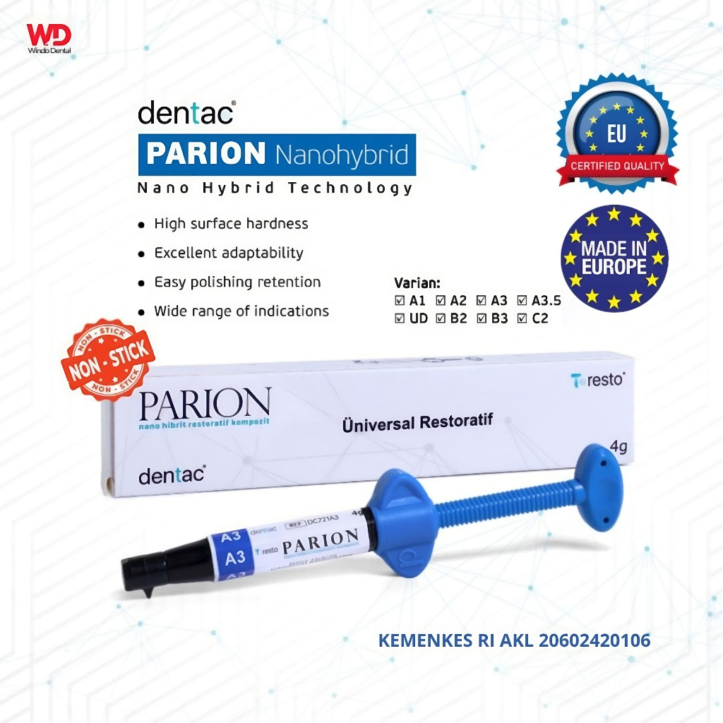 Jual WINDO DENTAL COMPOSITE / COMPOSIT NANO HYBRIDE LIGHT CURE KOMPOSIT PARION DENTAC UNIVERSAL ...