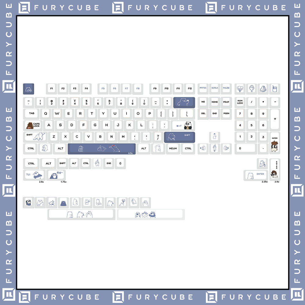 Jual FURYCUBE Three Bears Cartoon Theme Keycaps Original Factory 134 ...