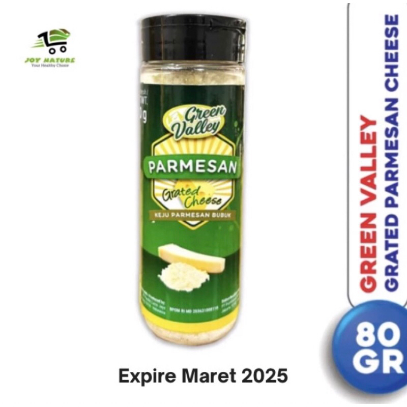 Jual Green Valley Grated Parmesan Cheese 80 gr - Keju Parmesan Bubuk ...