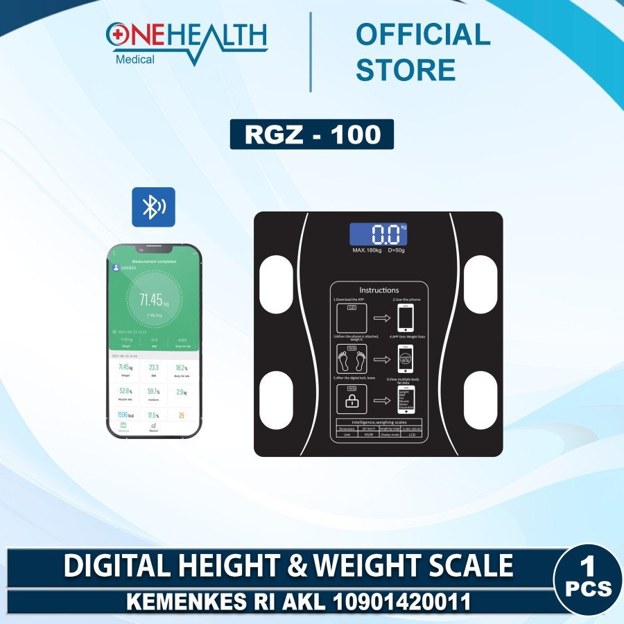 Jual Onehealth RGZ-100 Timbangan Plus Pengukur Tinggi Badan Digital ...