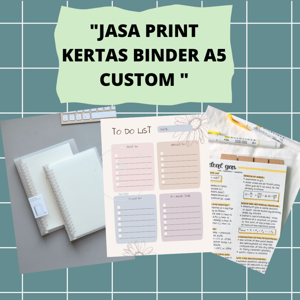 Jual Jasa Print Cetak kertas binder custom Loose Leaf A5/B5 shari jadi ...
