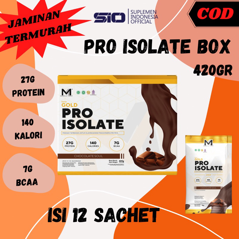 Jual (BOX) MUSCLE FIRST M1 PRO ISOLATE Kemasan Box isi 12 Sachet / 420 ...