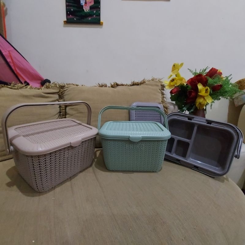Jual READY ISI 12PC LUSINAN KERANJANG RAJUT MEDIUM+SAMIR MONO KERANJANG ...