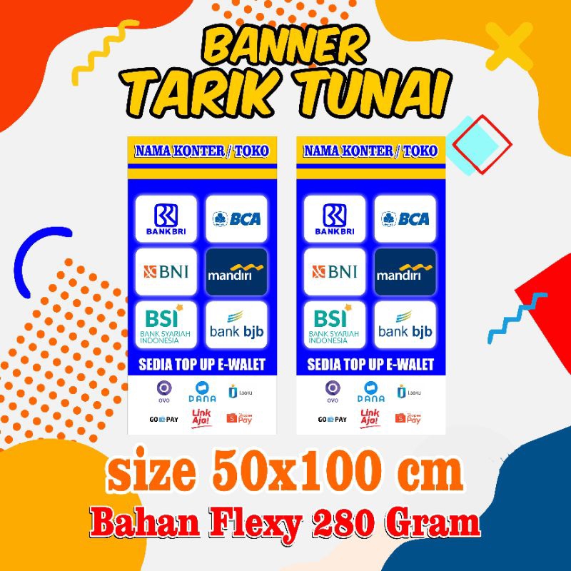 Jual Banner Spanduk Konter Bank 100x50cm | Shopee Indonesia