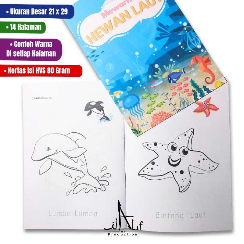 Jual Coloring book Buku Mewarnai Anak PAUD TK SD Dengan Contoh warna ...