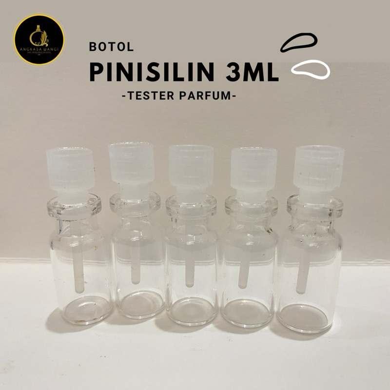 Jual BOTOL KACA PINISILIN 3ml dan 4 ml - BOTOL TESTER PARFUM PLUS TUTUP ...