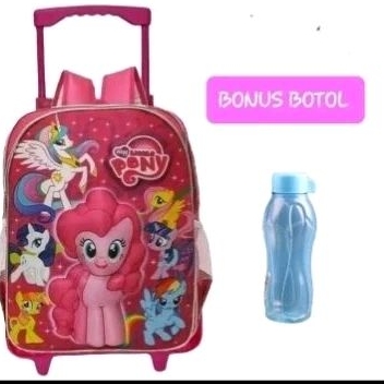 Jual TAS RANSEL TROLI ANAK PEREMPUAN KARAKTER PONY 3D TIMBUL | TAS ...