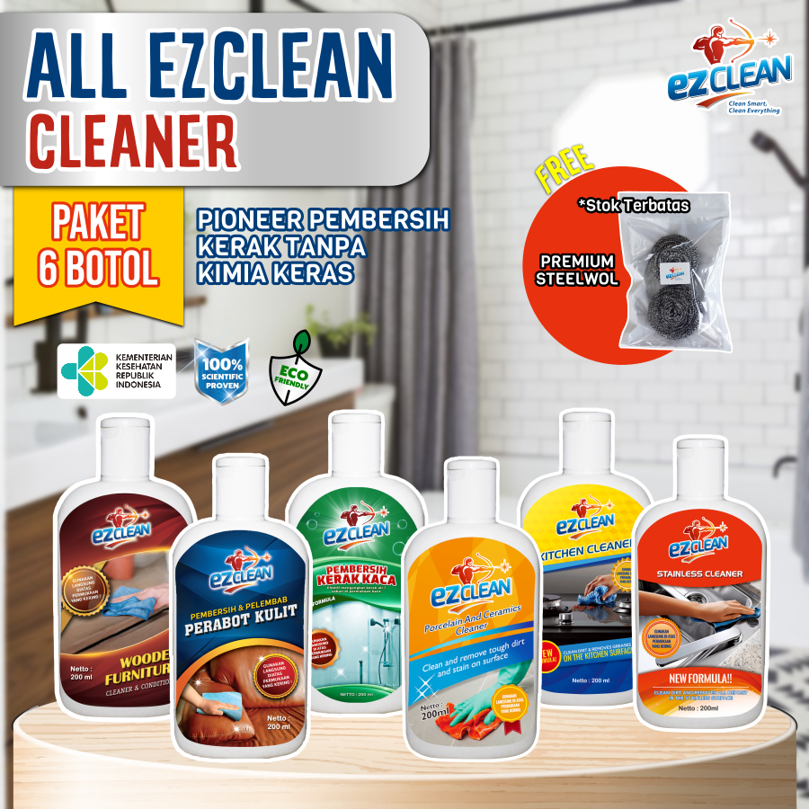 Jual PAKET ALL EZCLEAN CLEANER PEMBERSIH PORSELEN & KERAMIK, STAINLESS ...