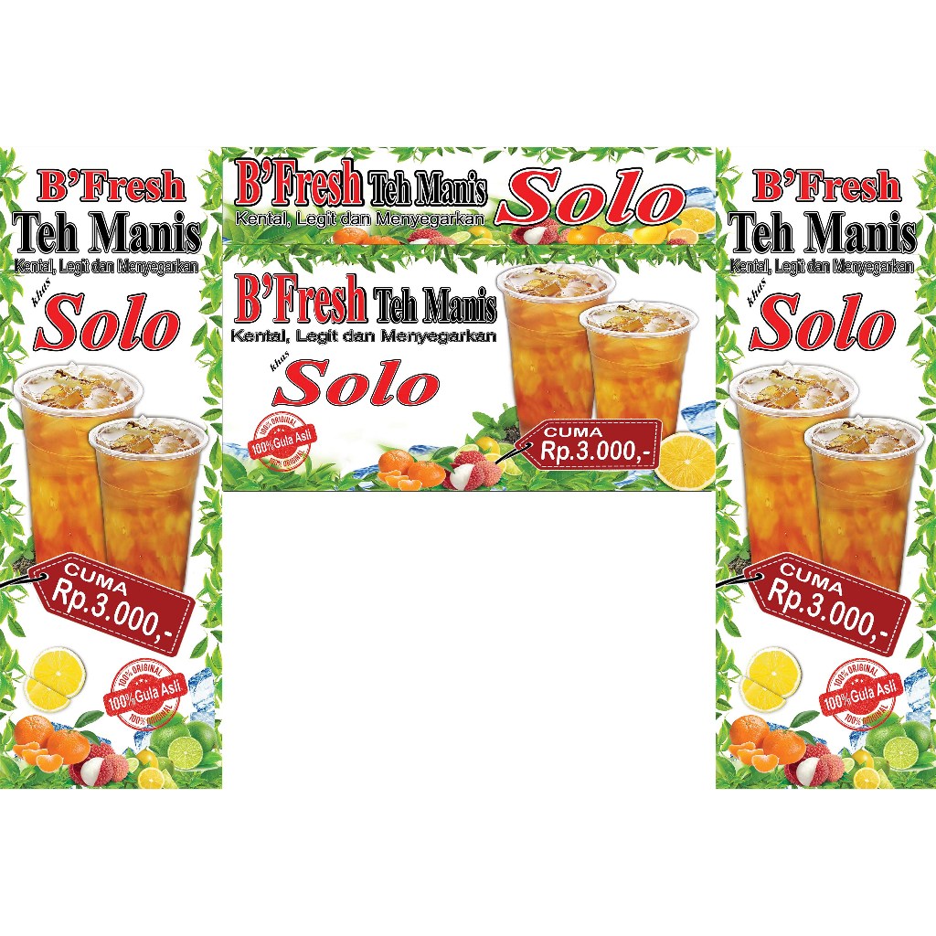 Jual Stiker es teh manis solo B fresh | Shopee Indonesia