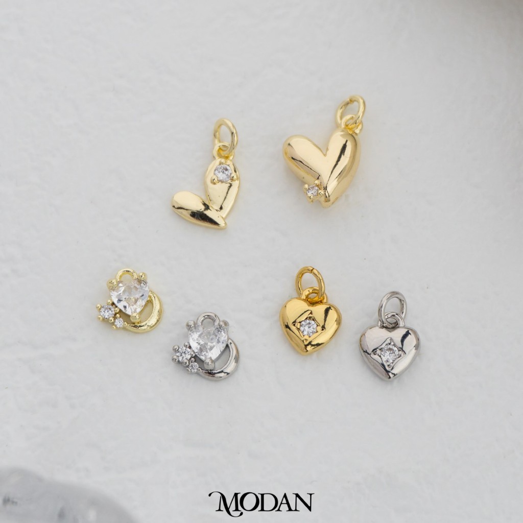 Jual Modan - Simple Mini Heart Charm Liontin Hati Kecil Premium Gold ...