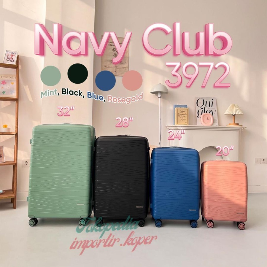 Jual Koper Jumbo Navy Club Original 3972 - 20 24 28 32 Inch TSA ...