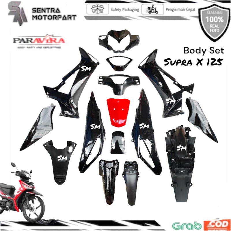 Jual Cover body bodi full set komplit halus kasar supra x 125 2007 ...
