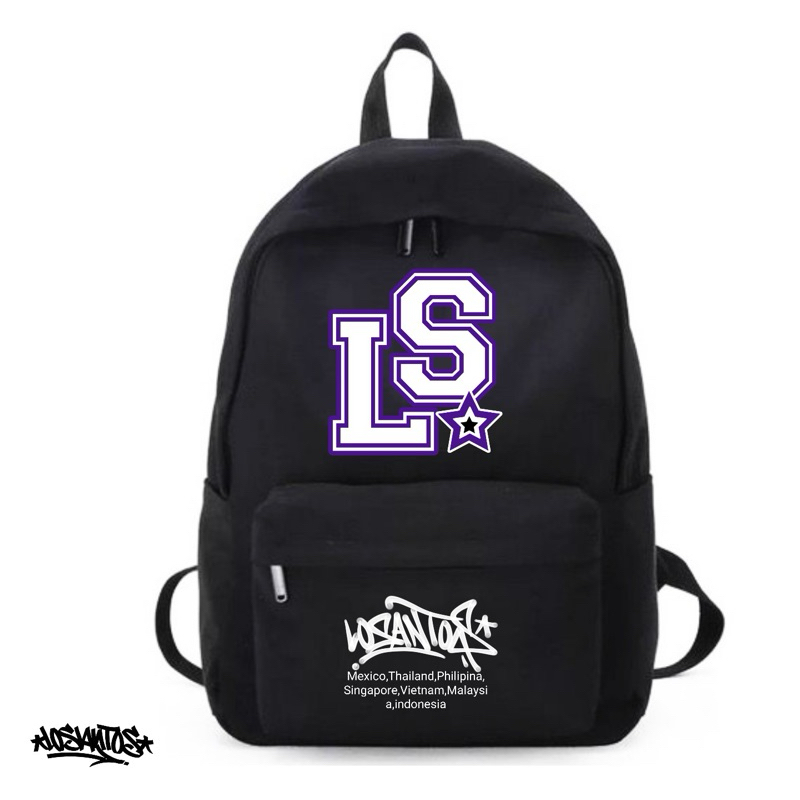 Jual Tas ransel backpack Losantos logo LS purple free sticker | Shopee ...