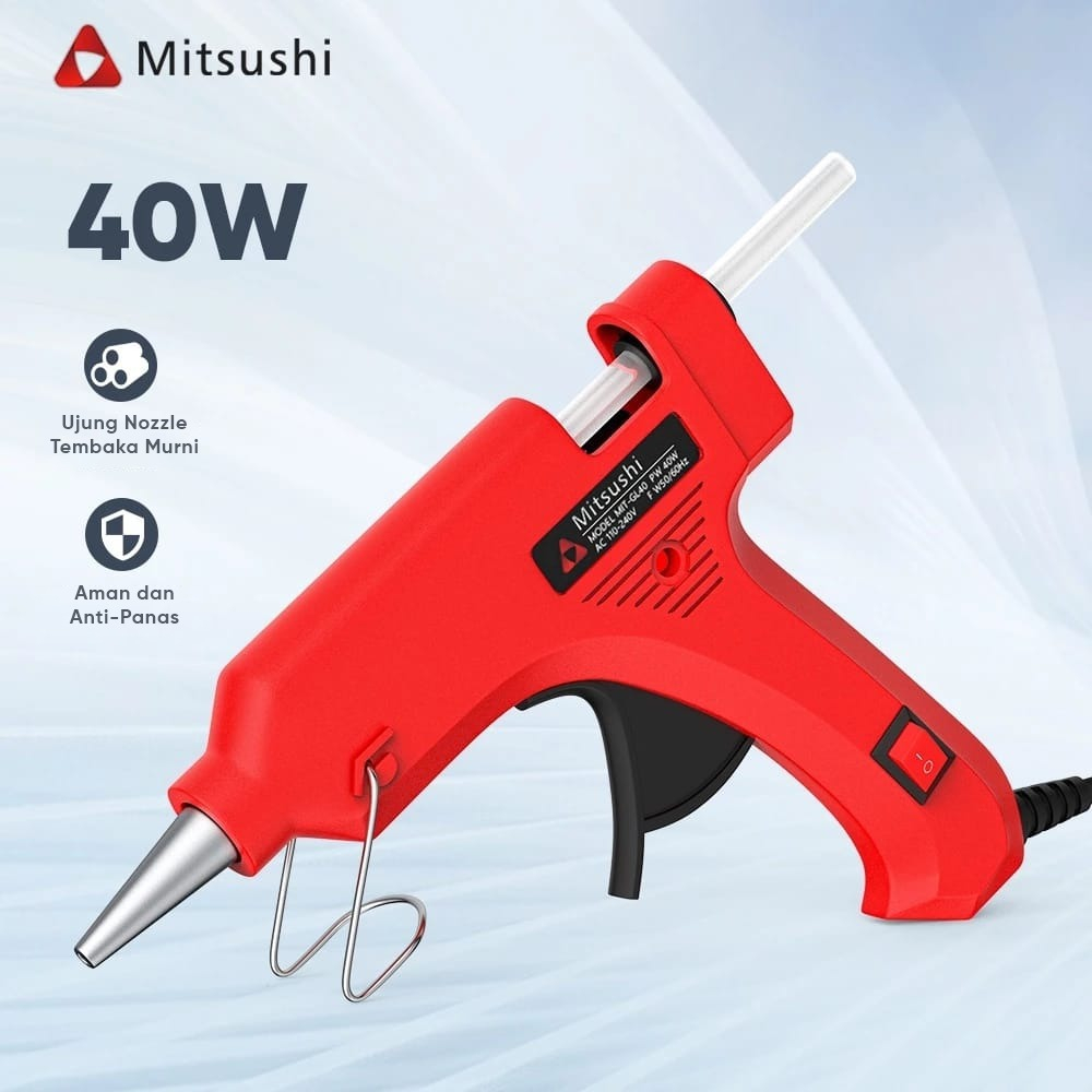 Jual Mitsushi Pistol Lem Tembak 40 Watt / Hot Melt Glue Gun On-Off 7mm ...