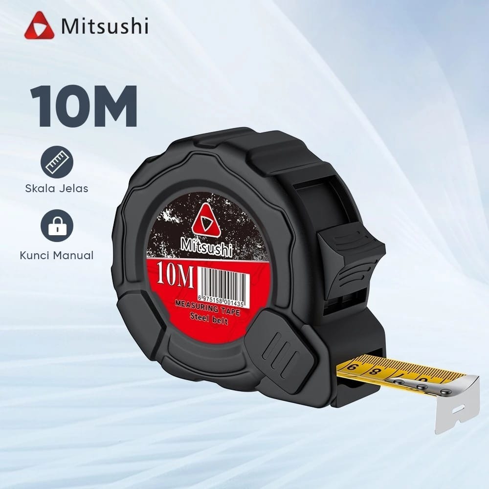 Jual Mitsushi Tape Measure Meteran Gulung Tukang Elastis ABS Pengunci Manual Alat Ukur 10M/7.5M ...