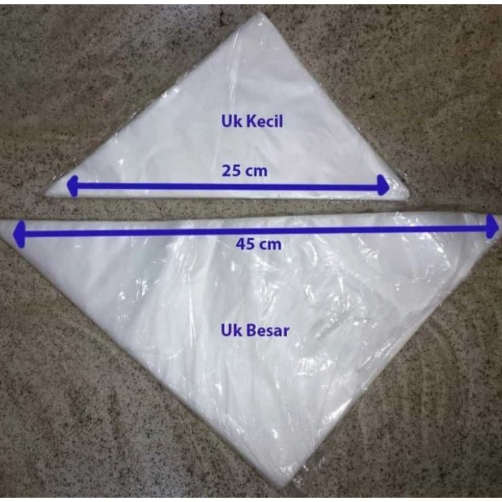 Jual Plastik Segitiga Ukuran Besar 1 pak isi 100 pcs / Piping Bag ...
