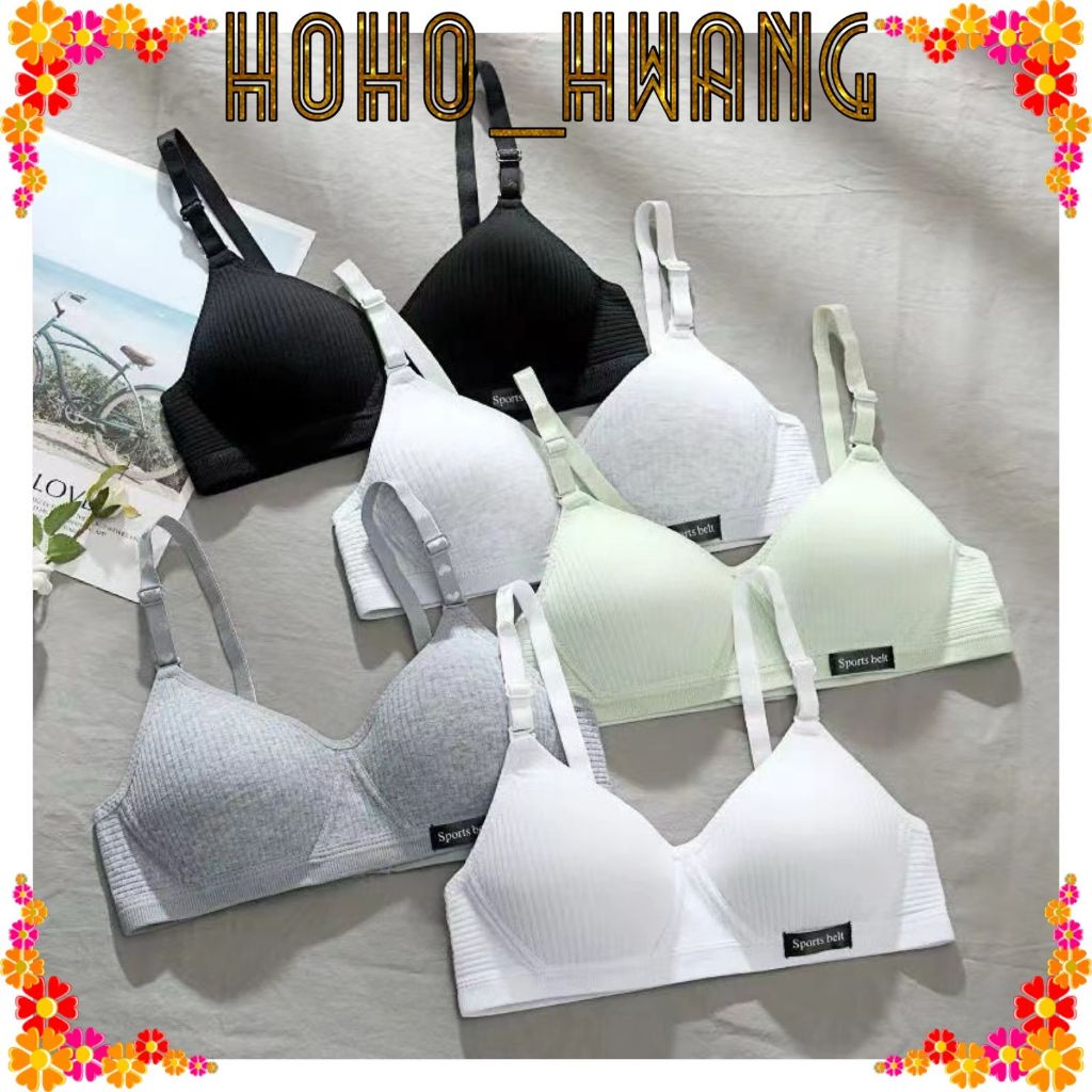 Jual HOHO_HWANG (B-184) BRa women bra BH garis polos busa tipis nyaman BRA WANITA TANPA KAWAT ...