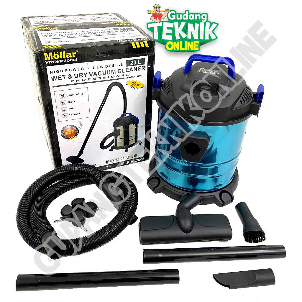 Jual Vacuum Cleaner Wet & Dry Listrik 20 Liter MLR VC2008 MOLLAR / Mesin Penyedot Debu Kering ...