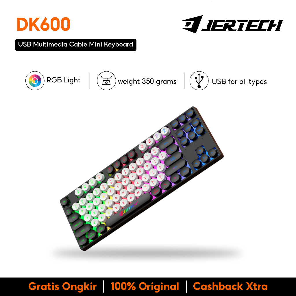 Jual KISONLI X JERTECH Keyboard Mini Kabel Usb DK-600 Multimedia Retro ...