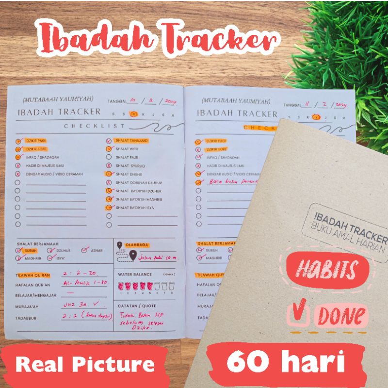 Jual Buku Ibadah Tracker / Ibadah Planner / Mutabaah Yaumiyah A5 ...