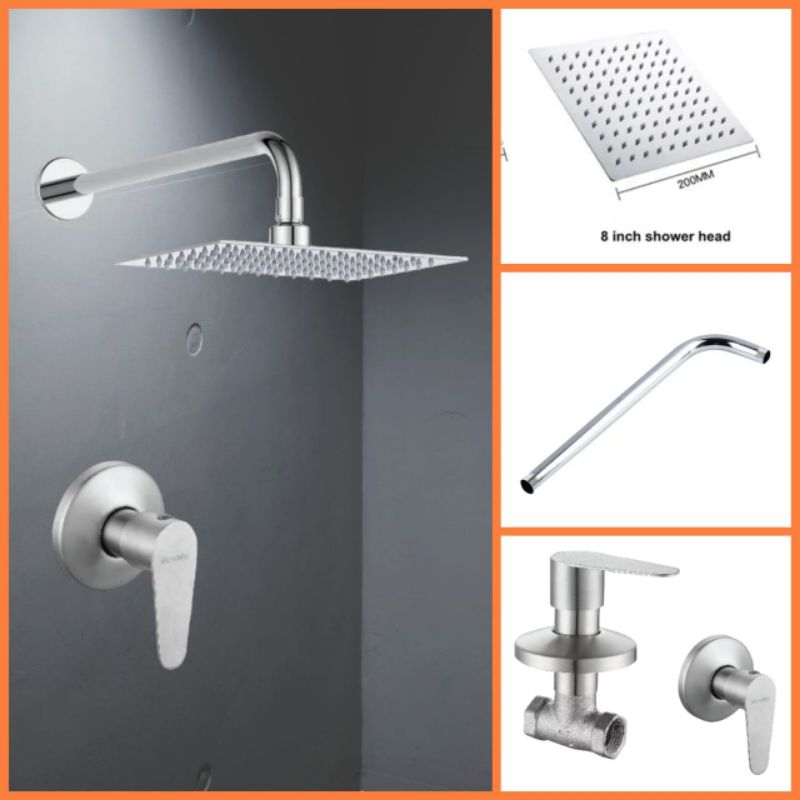 Jual SHOWER DINDING TANAM STAINLESS SET STOP KRAN TANAM STAINLES PAKET ...